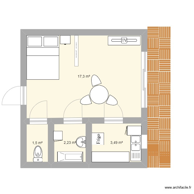 Plan – appart 25m2 paris – Par leimao ️ | ArchiFacile