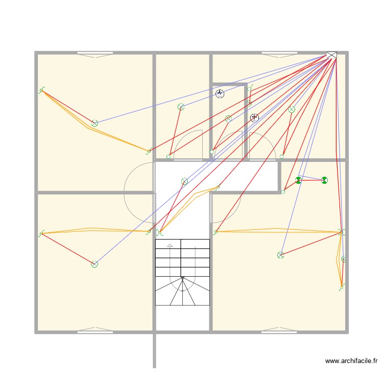 Etage - Elec - Lumières - Plan dessiné par Chriss29