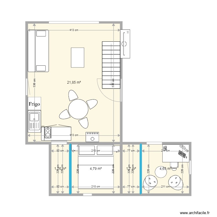 ETAGE pigeonnier + NIVEAU 1 PIGEON - Plan 5 pièces 35 m2 dessiné par ...