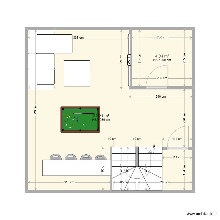 salle de jeu 2 - Plan dessiné par sou sol