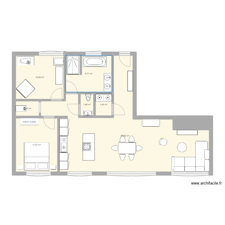 APPART - Plan 8 pièces 86 m2 dessiné par ML041088