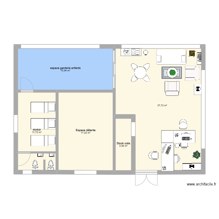 conciergerie plan - Plan dessiné par c_crosio