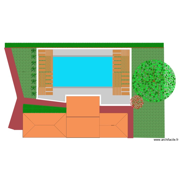 piscine - Plan dessiné par Sokam