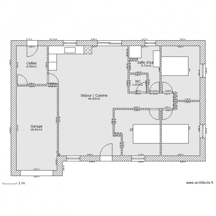 La Clisse - Plan dessiné par crochet