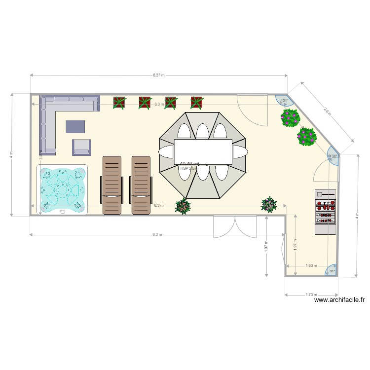 terrasse - Plan dessiné par snoopynou