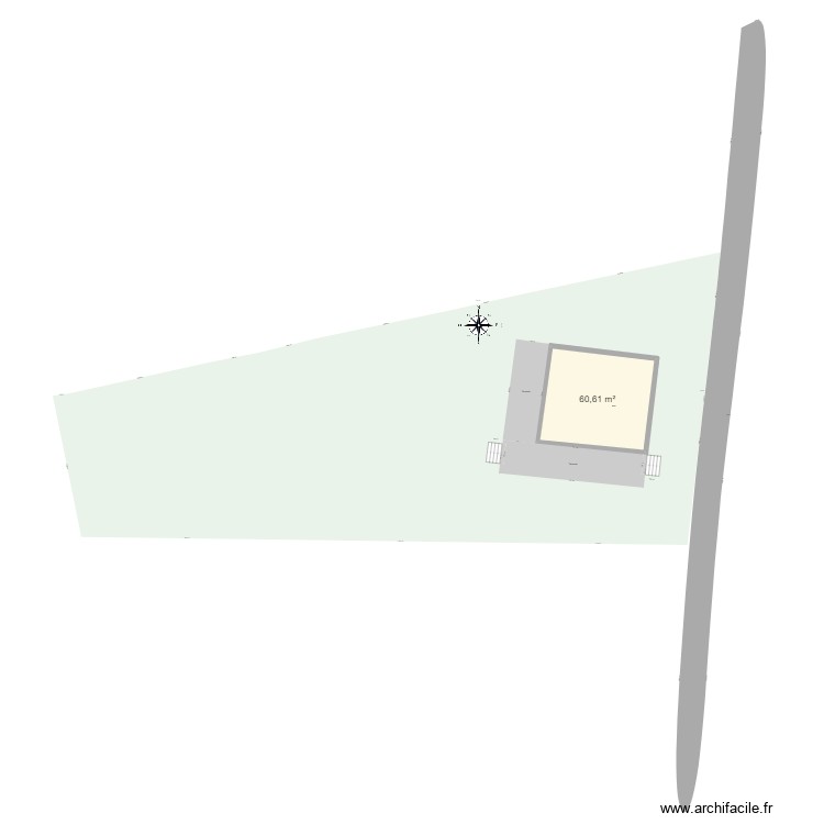 cadastre - Plan 1 pièce 61 m2 dessiné par FFETS