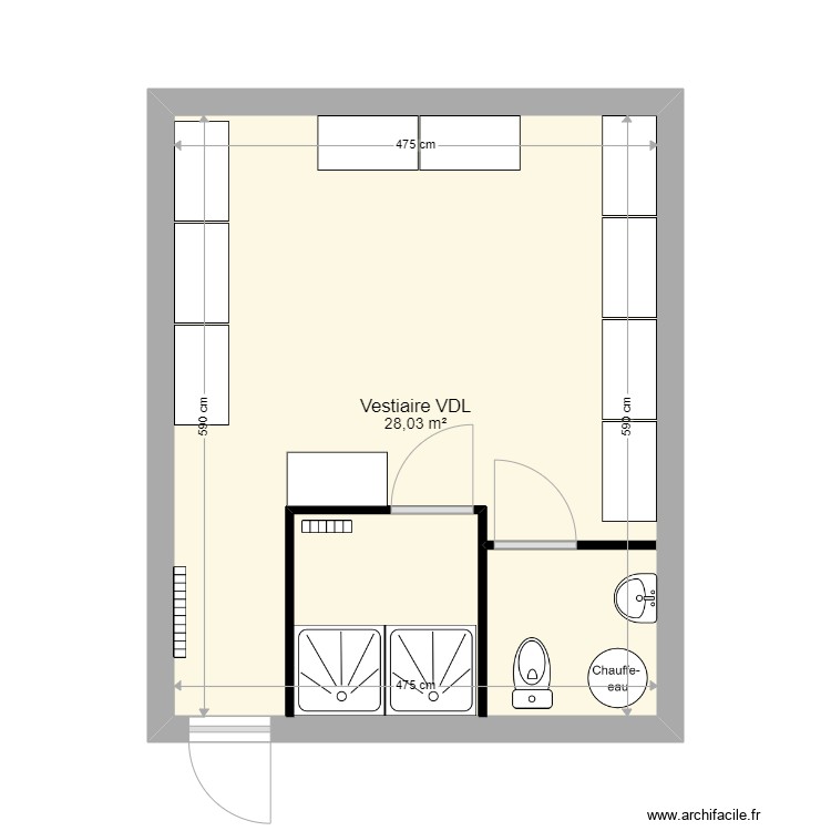 Vestiaire VDL - Plan dessiné par Project37