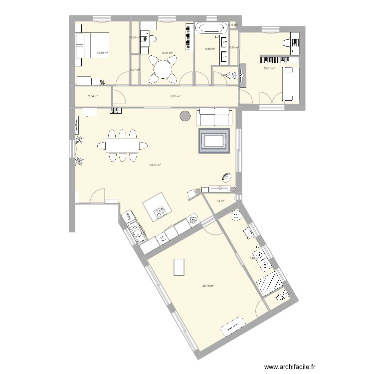 Clos Pascal - Plan 15 pièces 143 m2 dessiné par adrien23