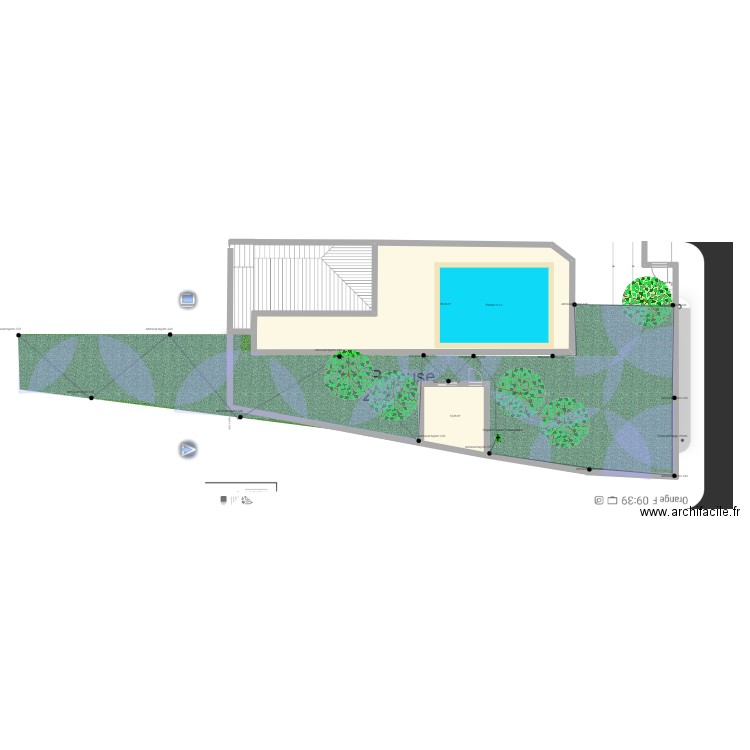 Jardin - Plan 2 pièces 100 m2 dessiné par bazun