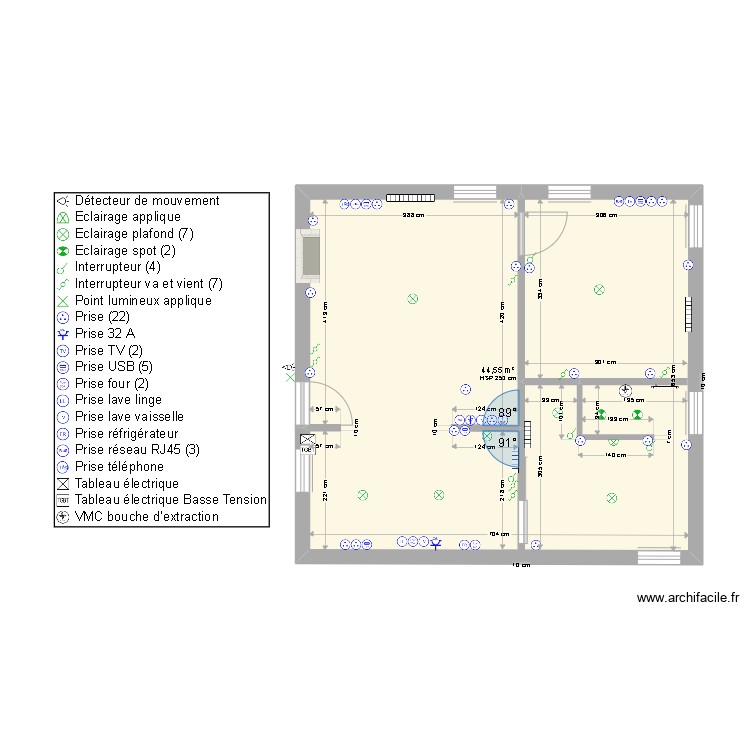 CHANTIER MARTINE ELECTRICITE RDC plan 1 - Plan dessiné par Franck Robert