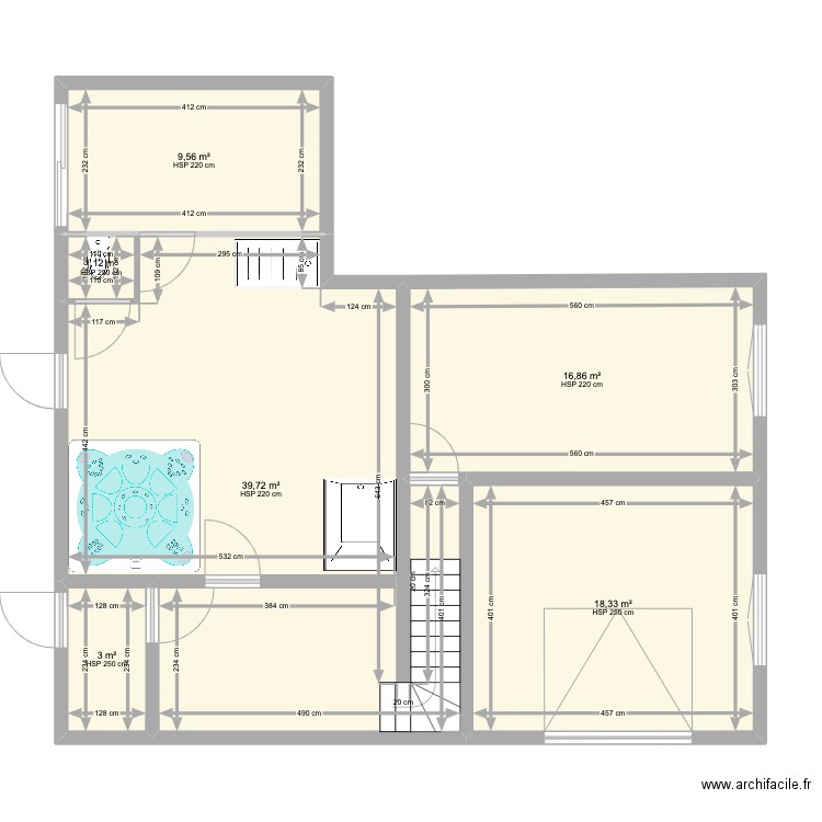Sous sol 2 - Plan dessiné par florian3030