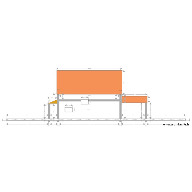 DP3 PLAN COUPE - Plan 1 pièce 27 m2 dessiné par miguel93230