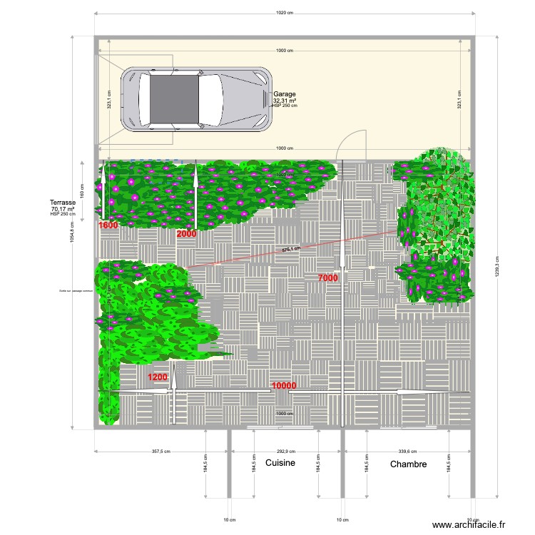 Terrasse - Plan dessiné par DEMS