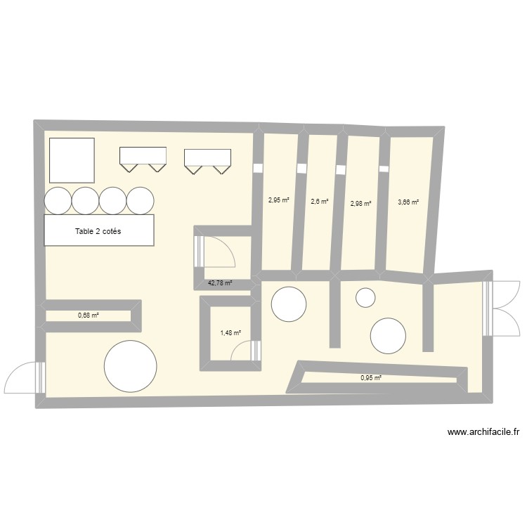 Atelier - Plan 8 pièces 61 m2 dessiné par Mamoutou16