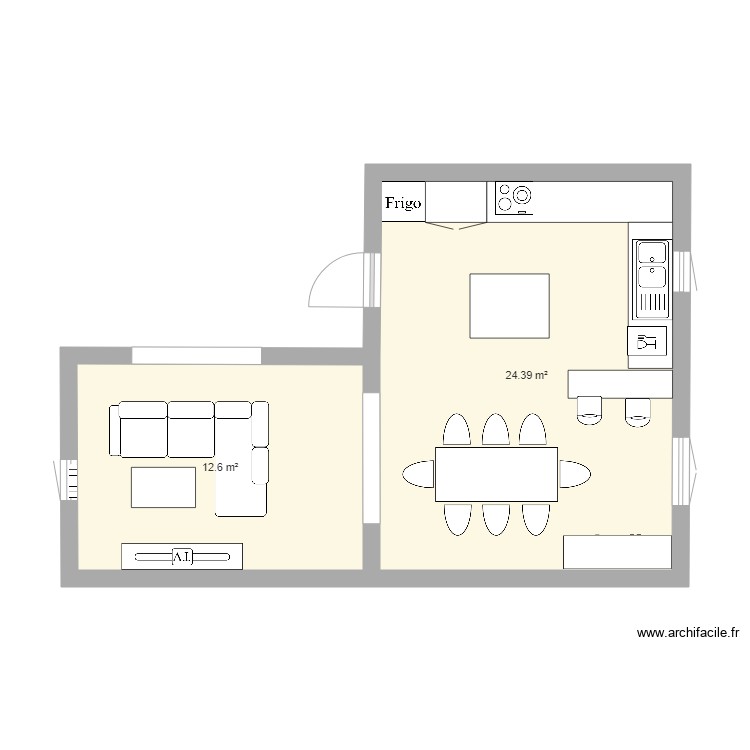 Plan – salon cuisine – Par logath ️ | ArchiFacile