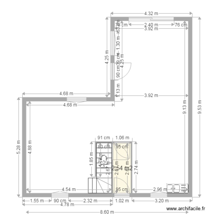 plan de construction bas avec cotation - Plan dessiné par roline80