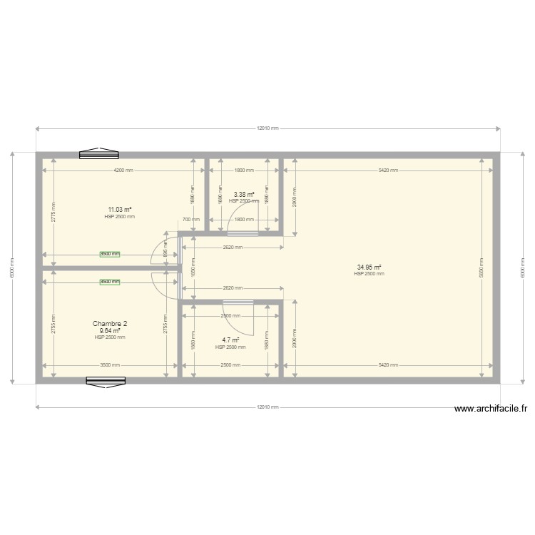 Maison 72m2 - Plan dessiné par RAZTOP