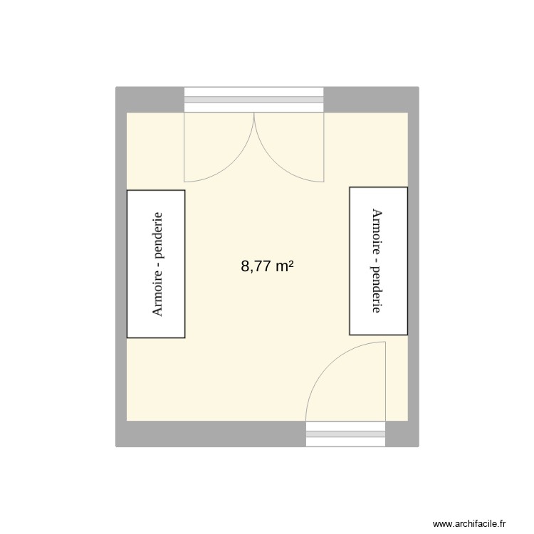 Dressing - Plan 1 pièce 9 m2 dessiné par golmot