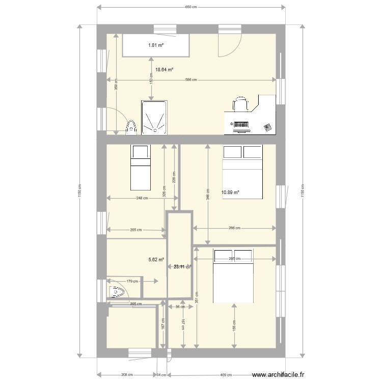 Plans côtés pour archi - Plan dessiné par Matmoutbi
