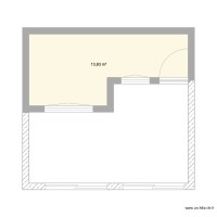 Chambre salon et douche interne - Plan 1 pièce 14 m2 dessiné par Daoud