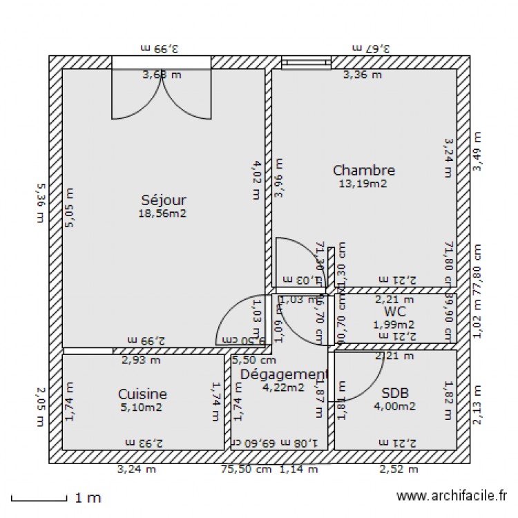 Plan – /- 40m2 – Par Aldaman ️ | ArchiFacile