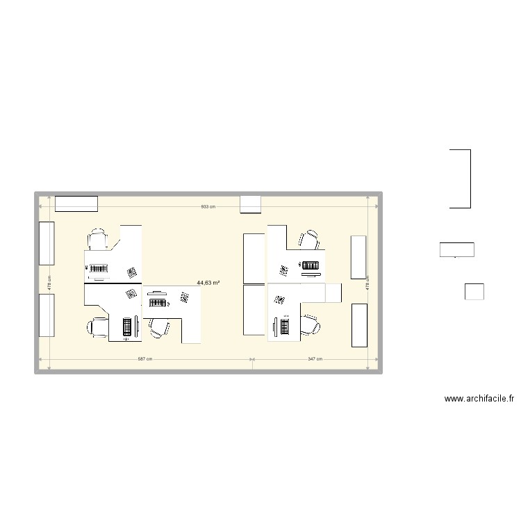 bureau - Plan dessiné par CAROLINE63