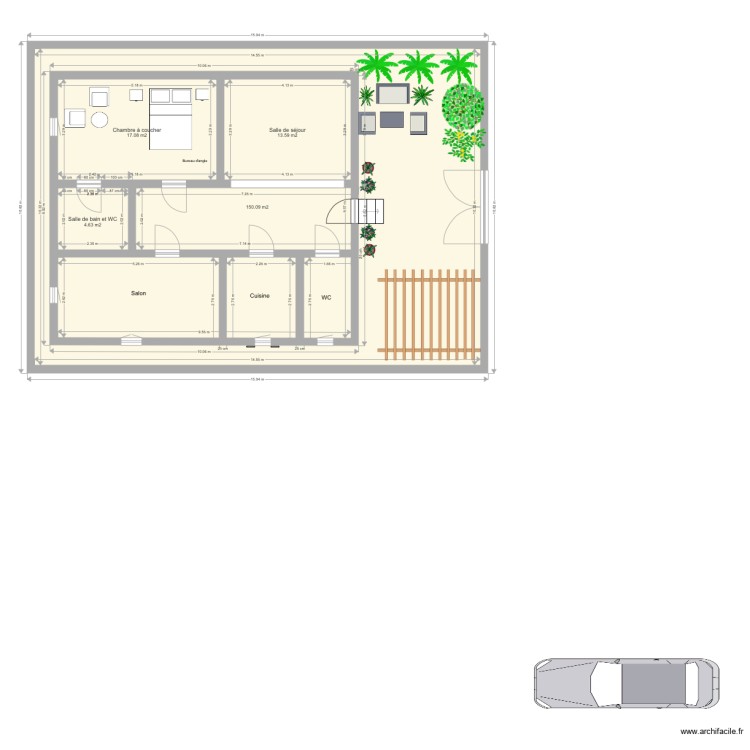 Plan cabanon 2 - Plan dessiné par Noran