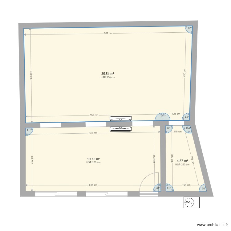 Plan Climatisation - Plan 3 pièces 60 m2 dessiné par ValFlo