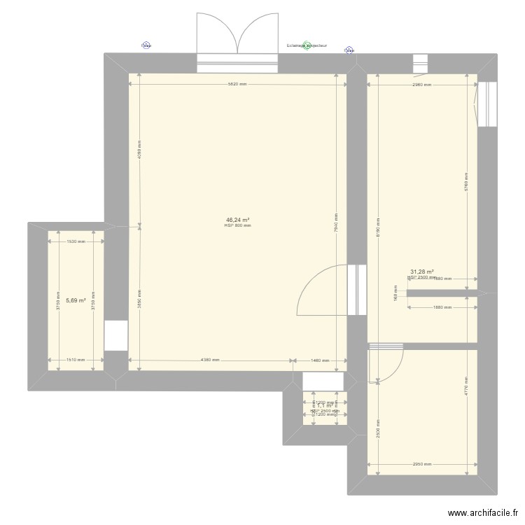 RDC base 1 - Plan 4 pièces 84 m2 dessiné par nousauriol