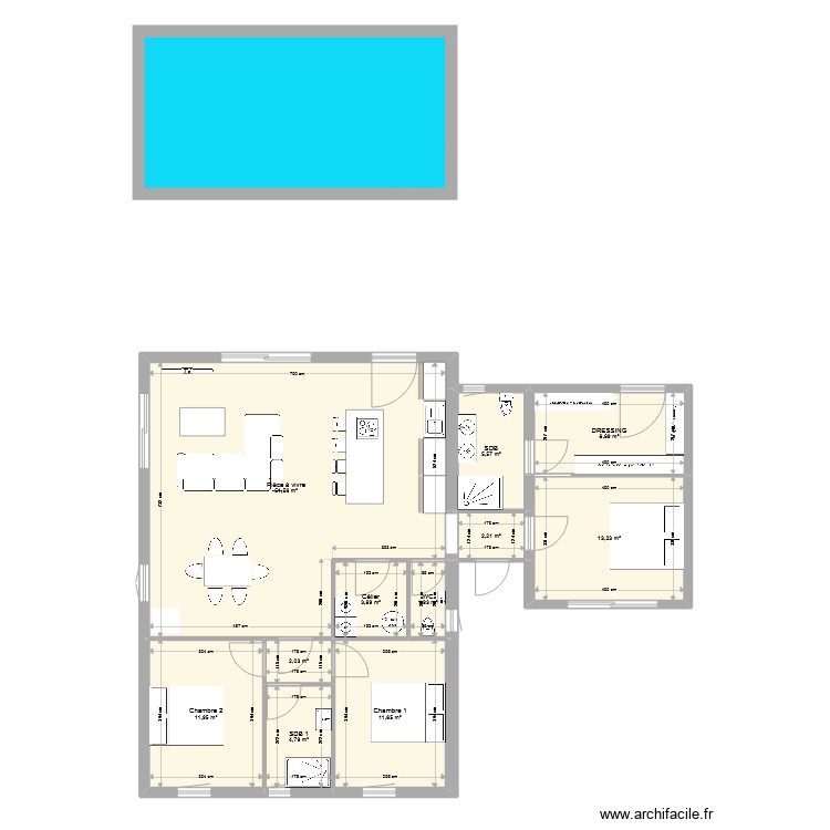 Maison T4 option 2 - Plan dessiné par AUDREY2BBB