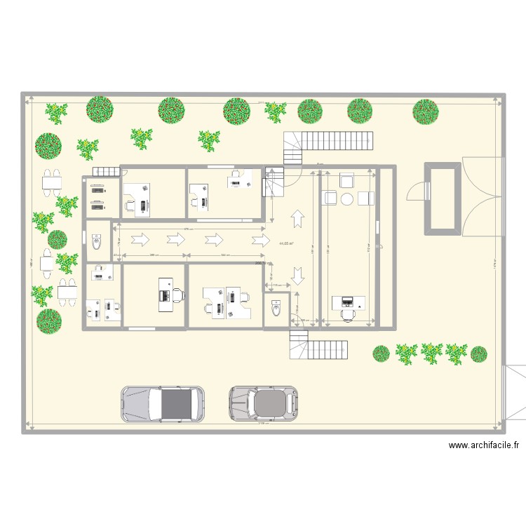 plan rdc bureau f - Plan dessiné par yasminat