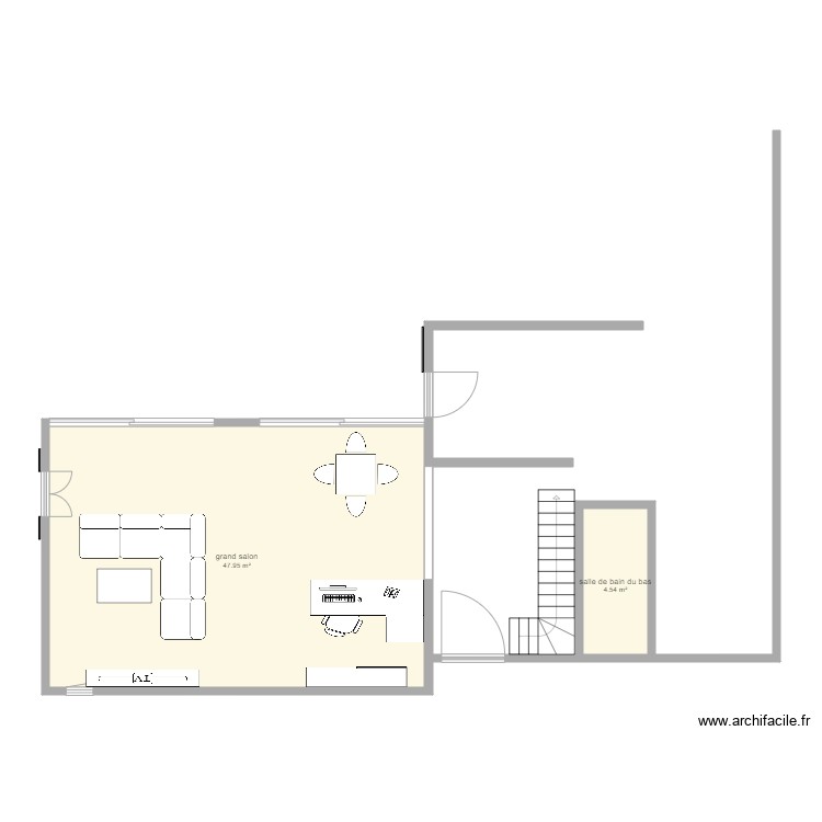 qq part - Plan 2 pièces 52 m2 dessiné par rororigolo