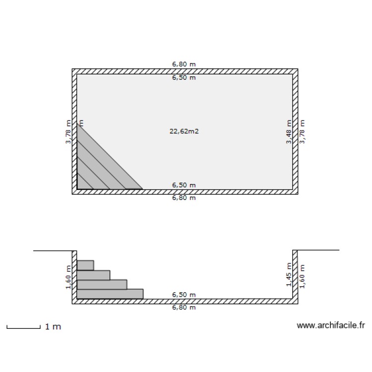 Plan en coupe piscine - Plan dessiné par bouillebouille