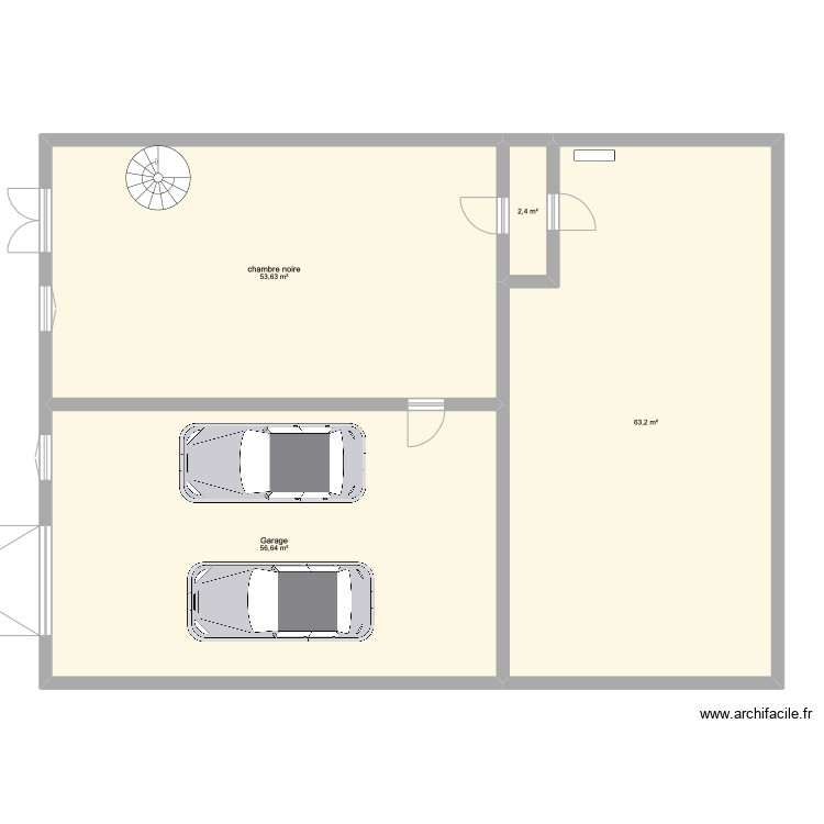 sous sol - Plan 4 pièces 176 m2 dessiné par nanouile