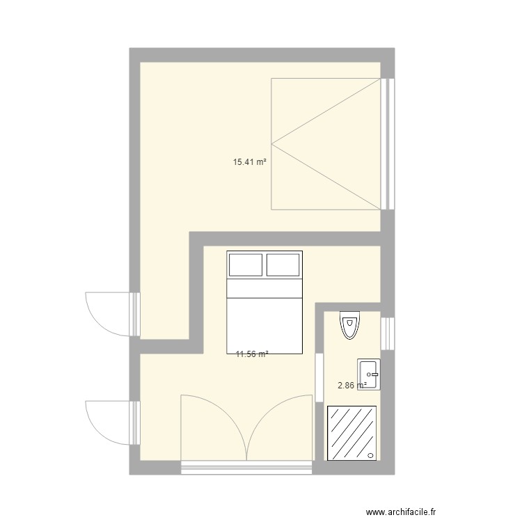 remise - Plan 3 pièces 30 m2 dessiné par nat2302