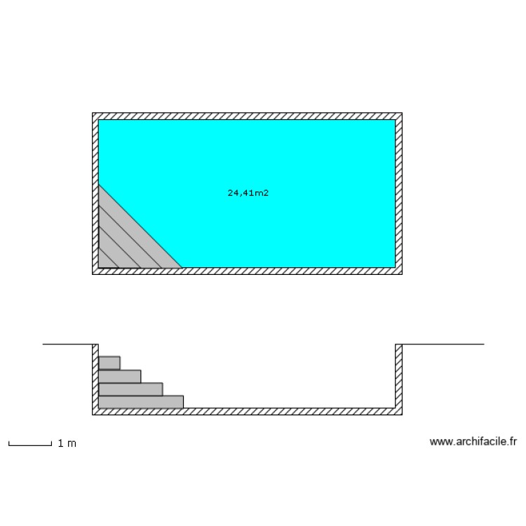Plan en coupe piscine - Plan dessiné par GOLDWELL