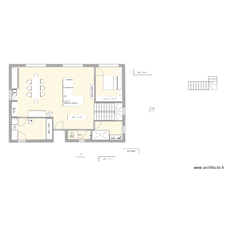 rdc 2 - Plan 2 pièces 74 m2 dessiné par EPEE
