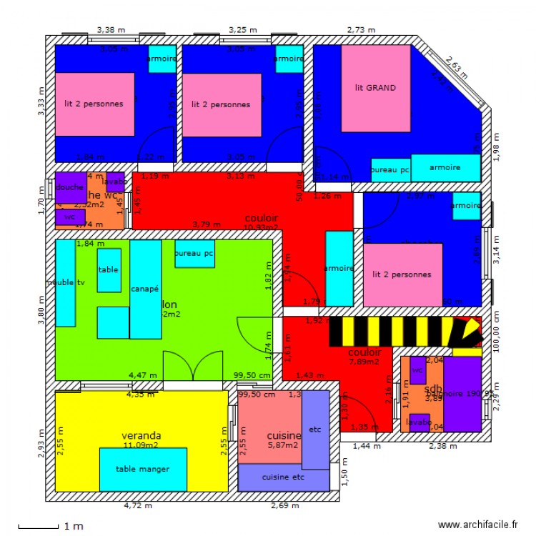 f5 plein pied - Plan dessiné par mokeddem