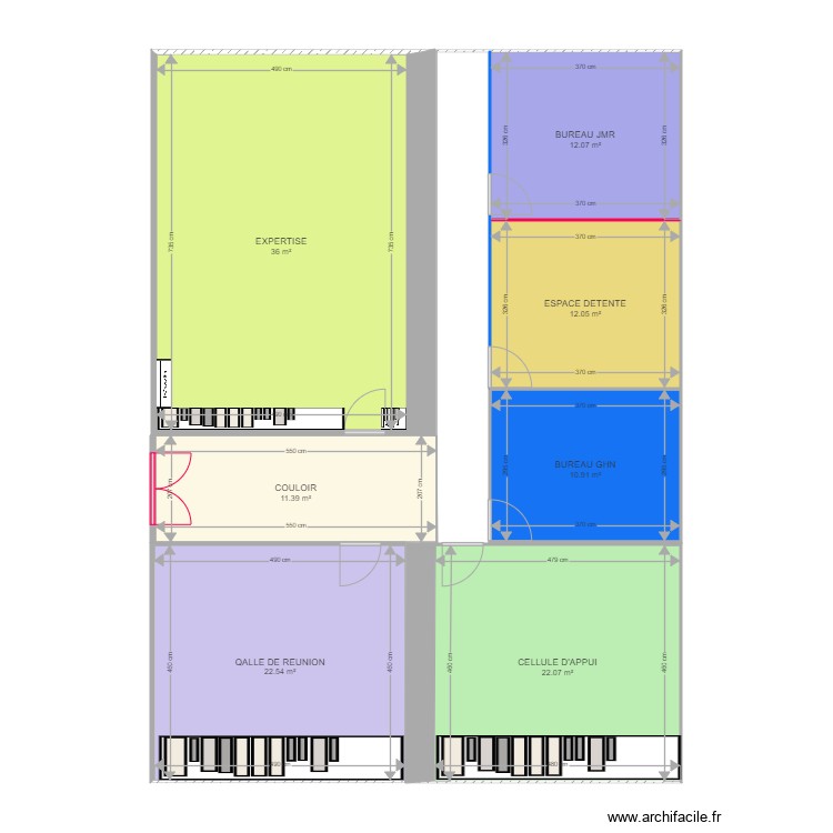 LOCAUX AT PROJET 2 - Plan dessiné par JM ROLLOT