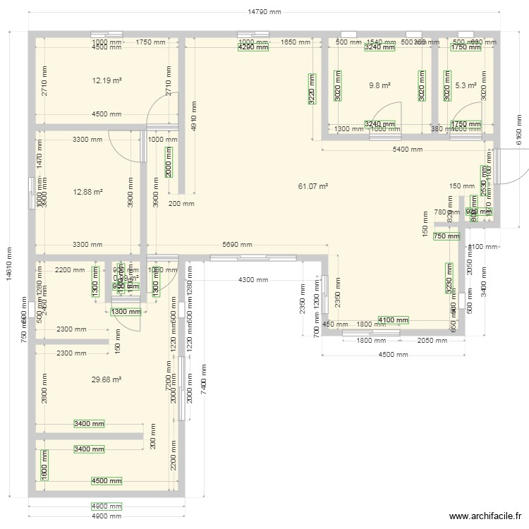 Plan – Plan mur 200mm – Par kotobrandon ️ | ArchiFacile