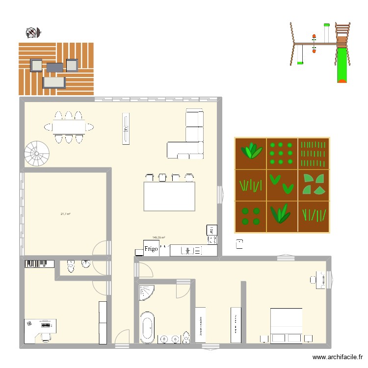 Maison SANE BADER - Plan 2 pièces 167 m2 dessiné par Melbloom