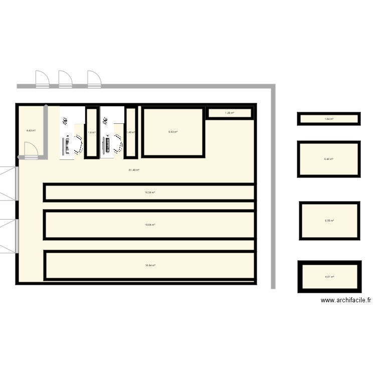 entrepot reception loft 3 - Plan dessiné par 6le20