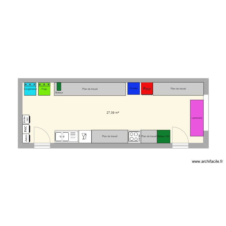 Atelier - Plan 1 pièce 27 m2 dessiné par CelineDelescaille