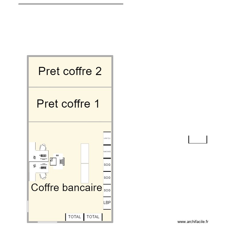 Coffre bancaire - Plan dessiné par Walkerez