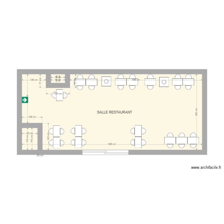 SALLE RESTAURANT - Plan dessiné par laromence