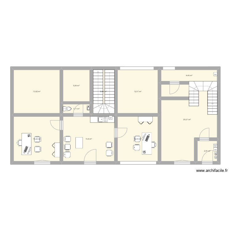 rdc facade - Plan 9 pièces 89 m2 dessiné par pourchau