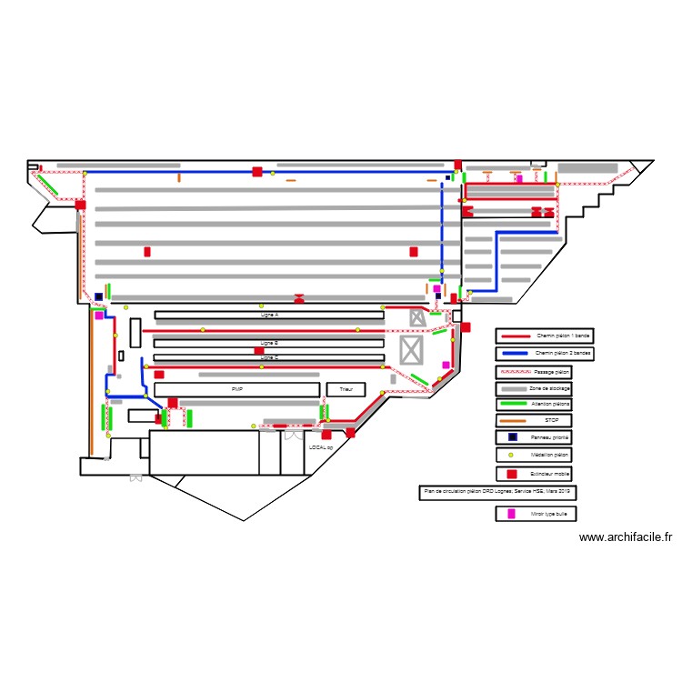 Plan de circulation DRD Lognes - Plan dessiné par DRDLOGNES