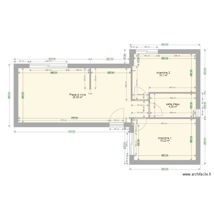 F2 50M² - Plan dessiné par fredo1key