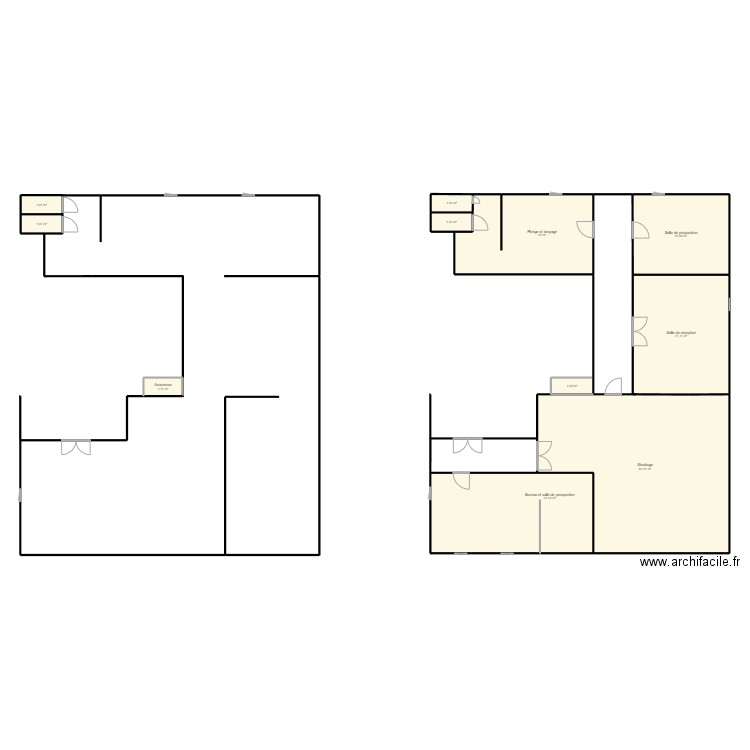 Locaux Terre rouge - Plan dessiné par hoelitiana