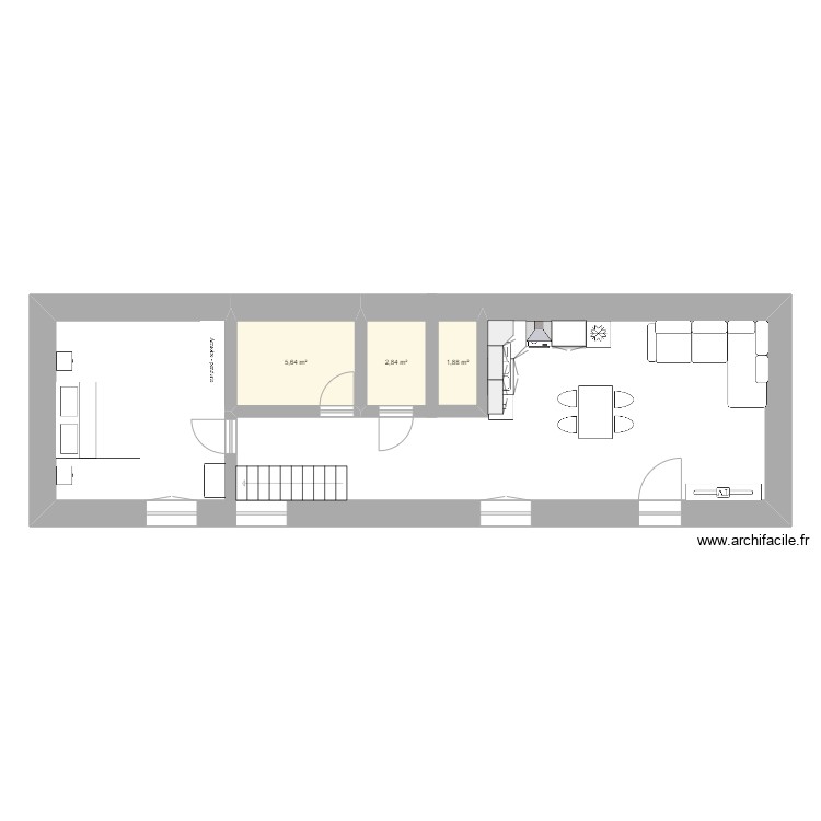 Etage Suzanne - Plan 3 pièces 10 m2 dessiné par dardai